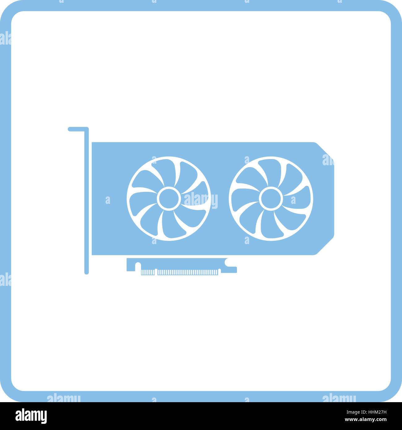 L'icône de GPU. Design cadre bleu. Vector illustration Image ...