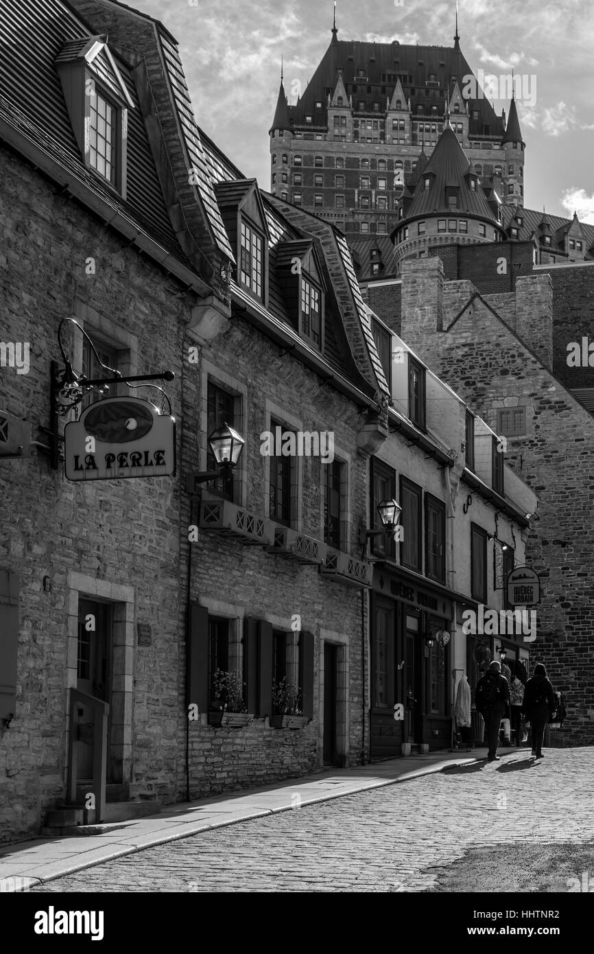 La chateau frontenac Banque d'images noir et blanc - Alamy