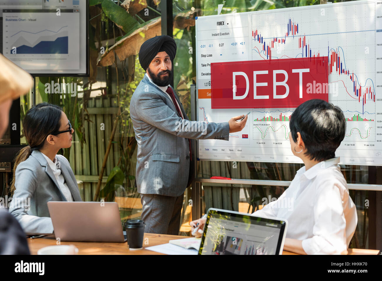 Tableau de la dette schéma graphique Concept Photo Stock - Alamy