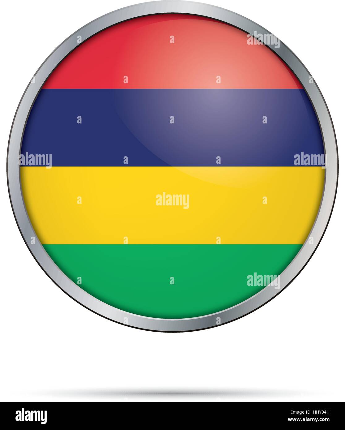 Bouton drapeau mauricien de vecteur. Drapeau de l'Ile Maurice dans le ...