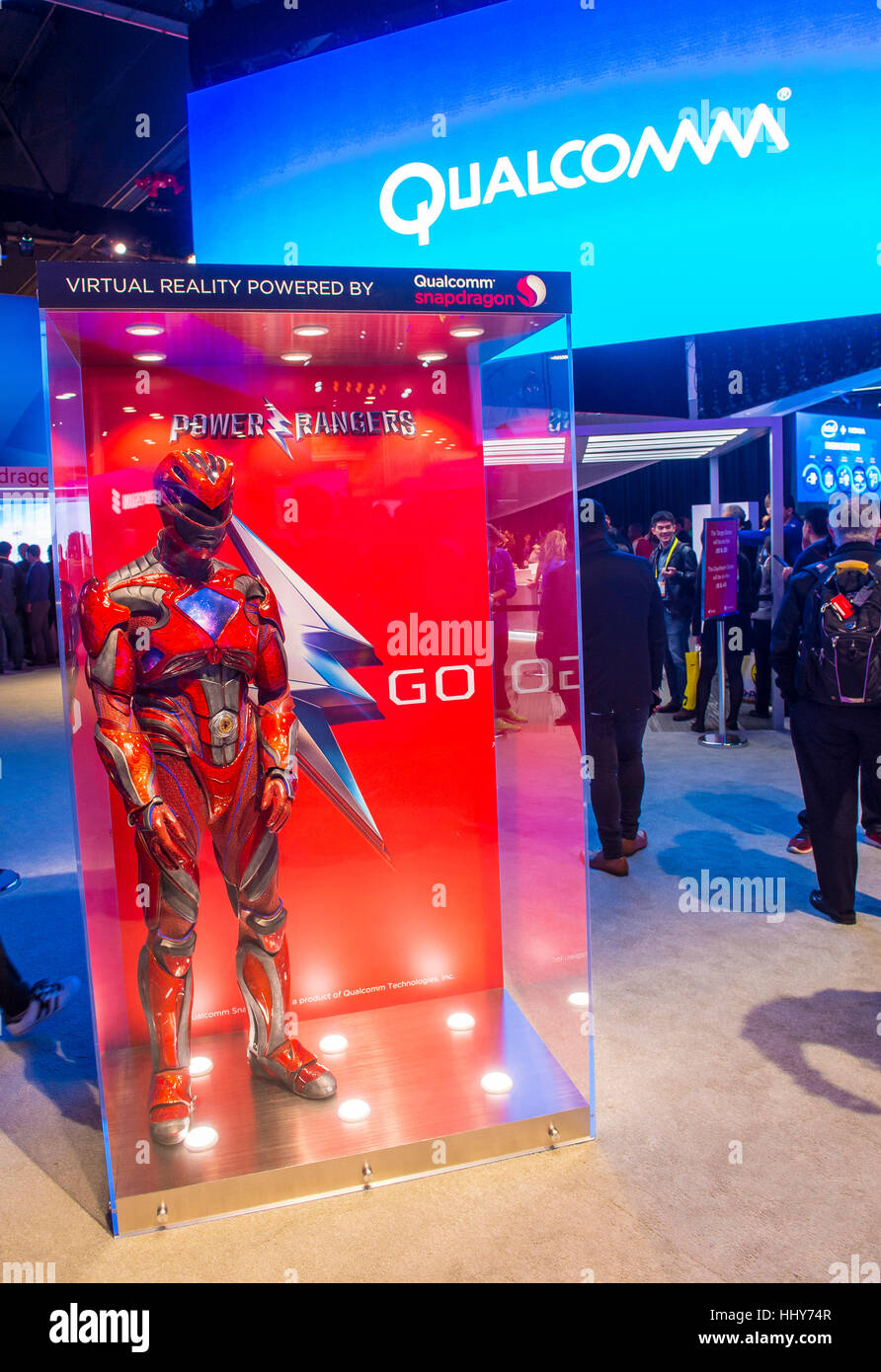 LAS VEGAS - jan 08 : Le stand de Qualcomm au CES qui a eu lieu à Las Vegas le 08 janvier 2017 ...