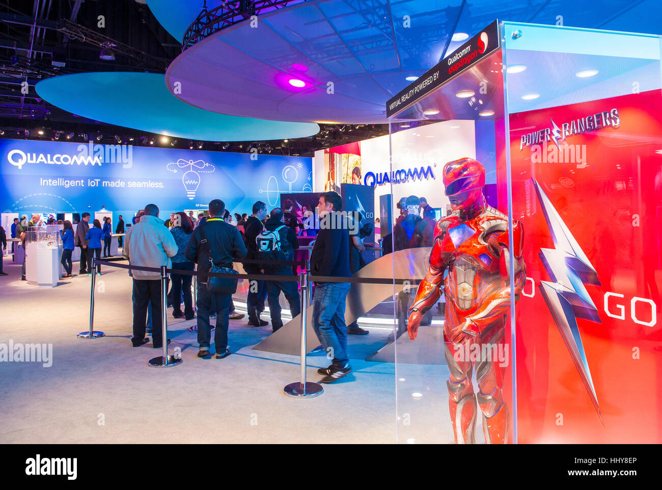 LAS VEGAS - jan 08 : Le stand de Qualcomm au CES qui a eu lieu à Las Vegas le 08 janvier 2017 ...
