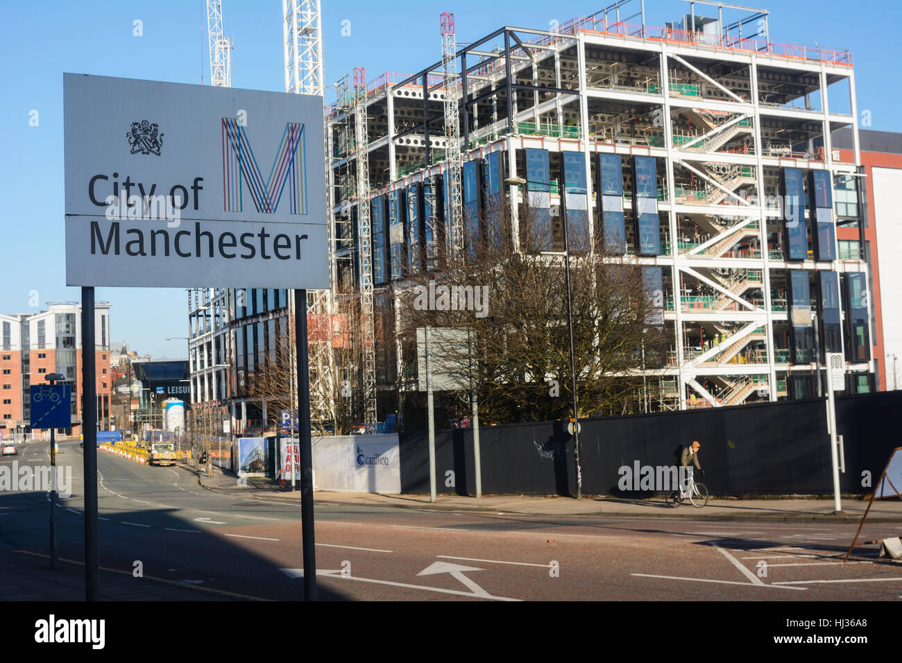 Ville de Manchester signe sur Medlock Street, Manchester City Centre ...