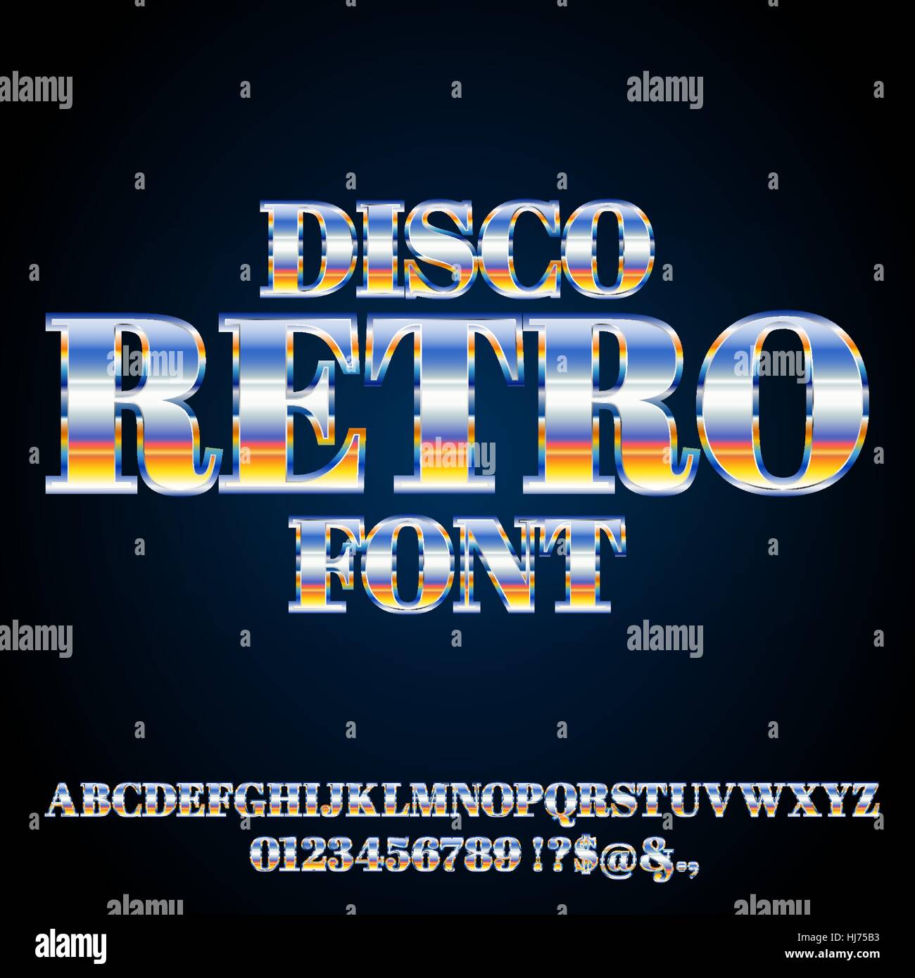 Disco font Banque d'images vectorielles - Alamy