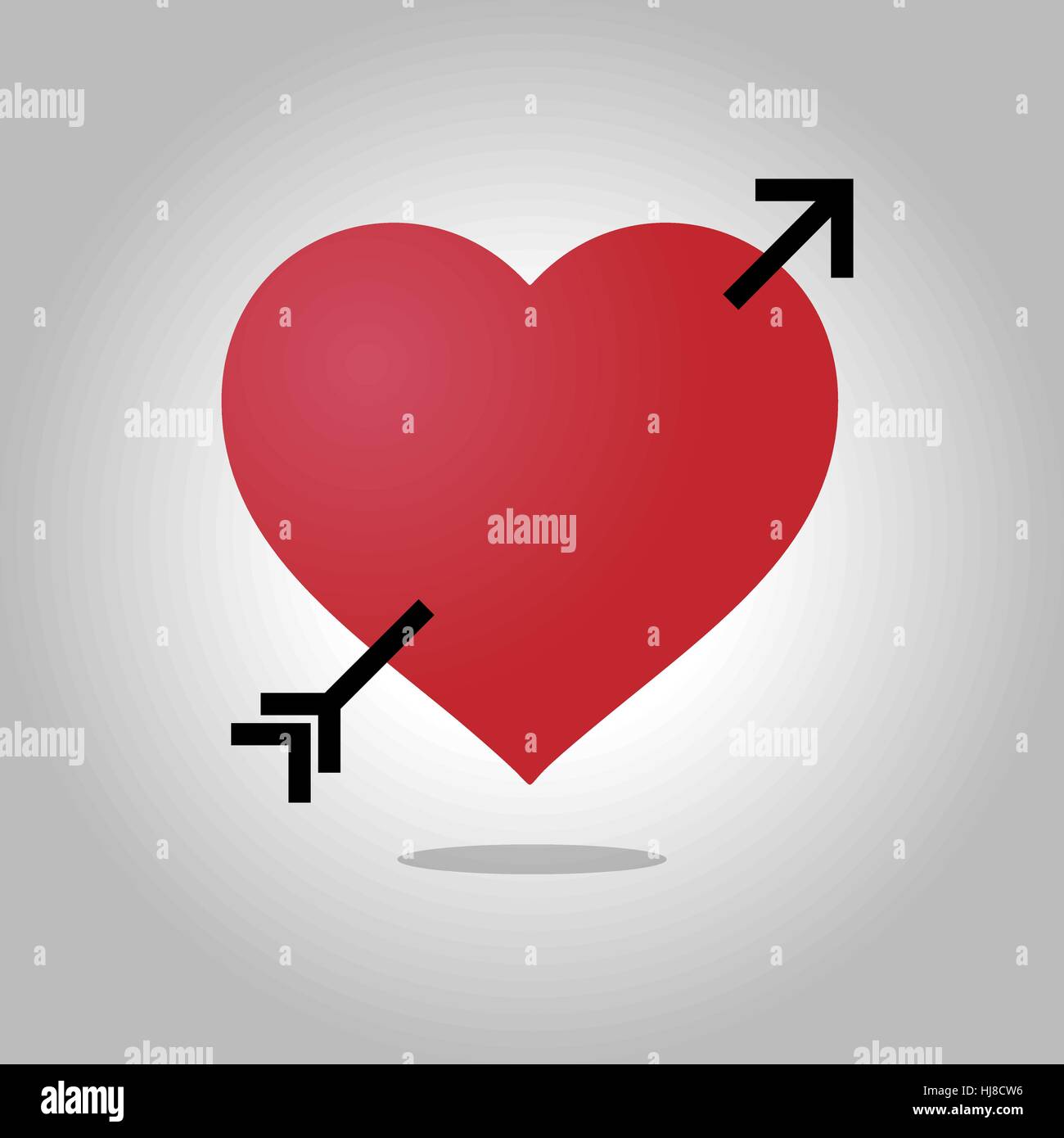 Fleche coeur Banque d'images vectorielles - Alamy