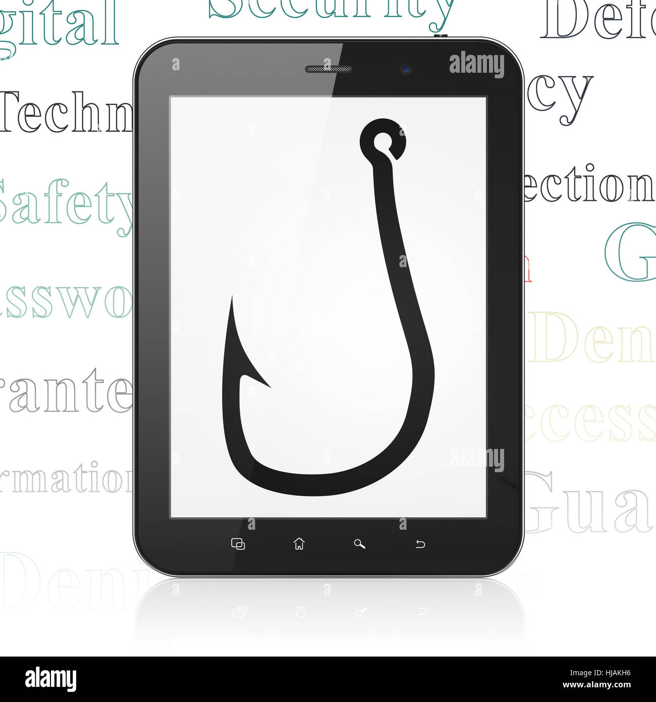 Concept : la protection de l'ordinateur tablette avec crochet de pêche ...