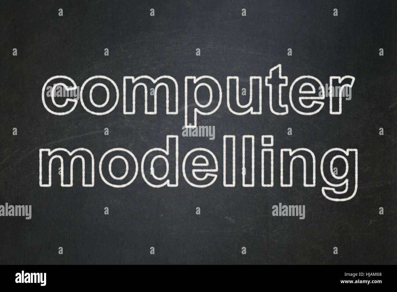 Science concept : la modélisation informatique sur tableau arrière-plan ...