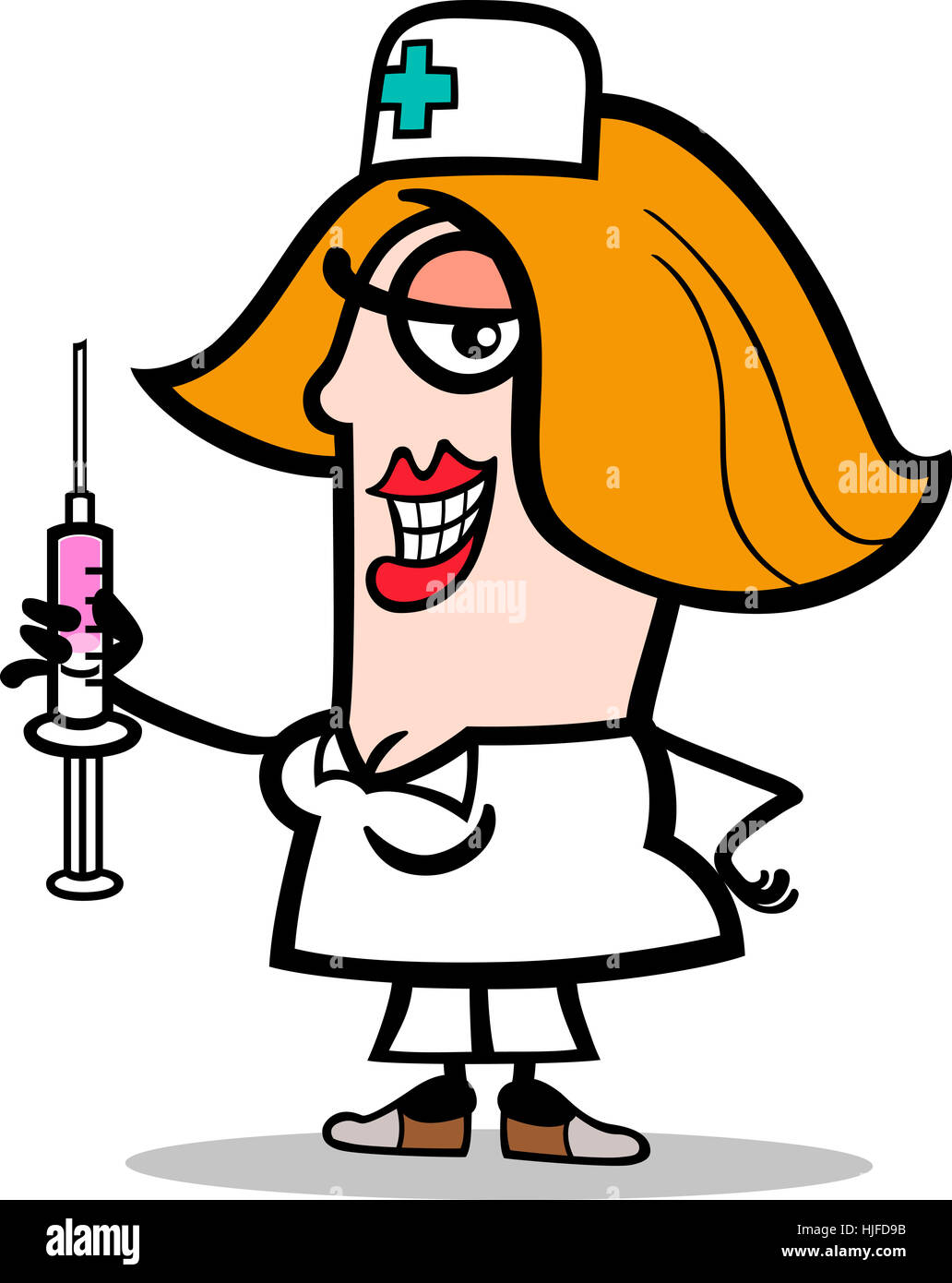 Comic humour injection cartoon syringe Banque de photographies et d ...