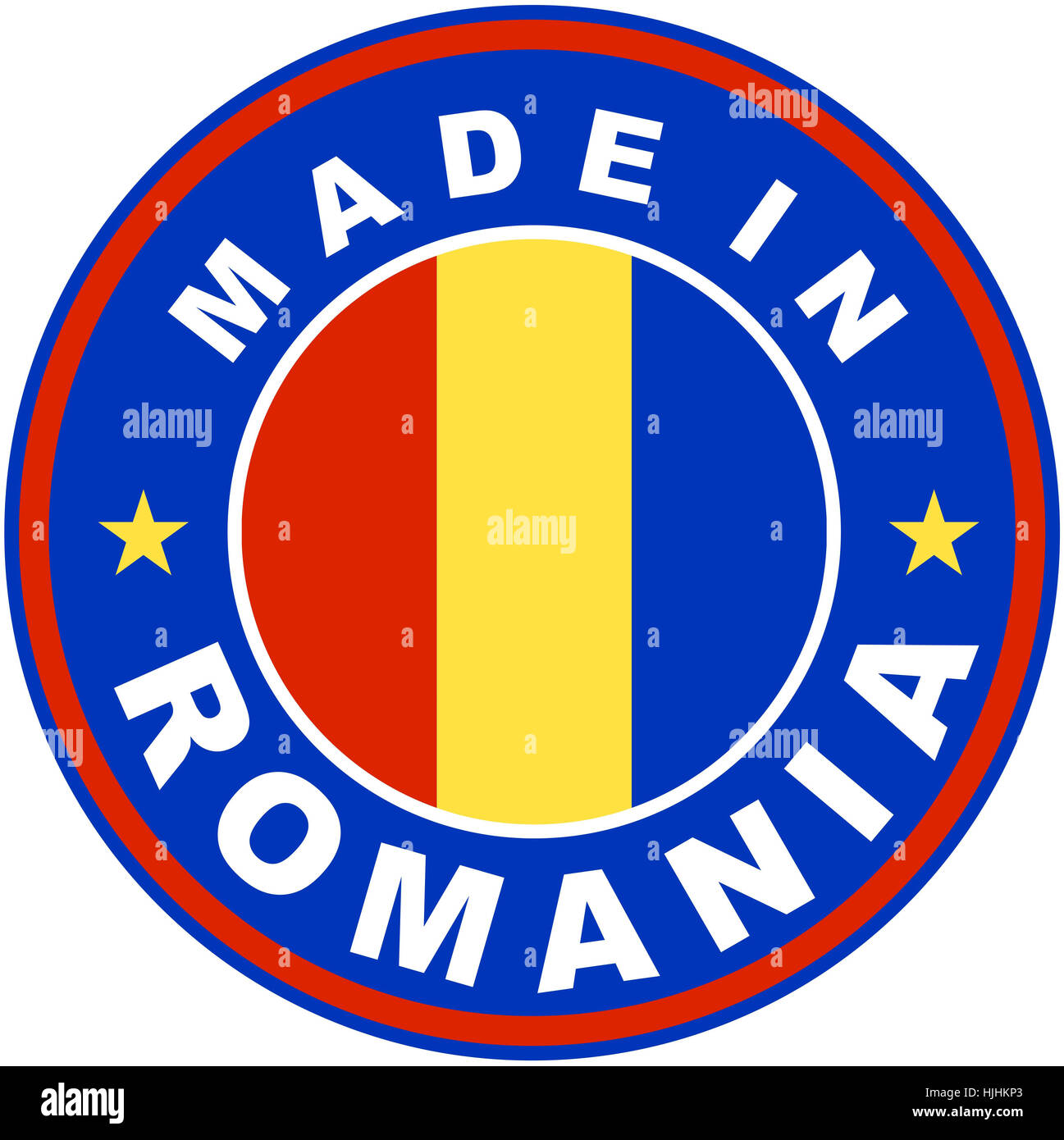 Drapeau, cercle, dans, le pays, l'étiquette, signe, Roumanie, faite ...