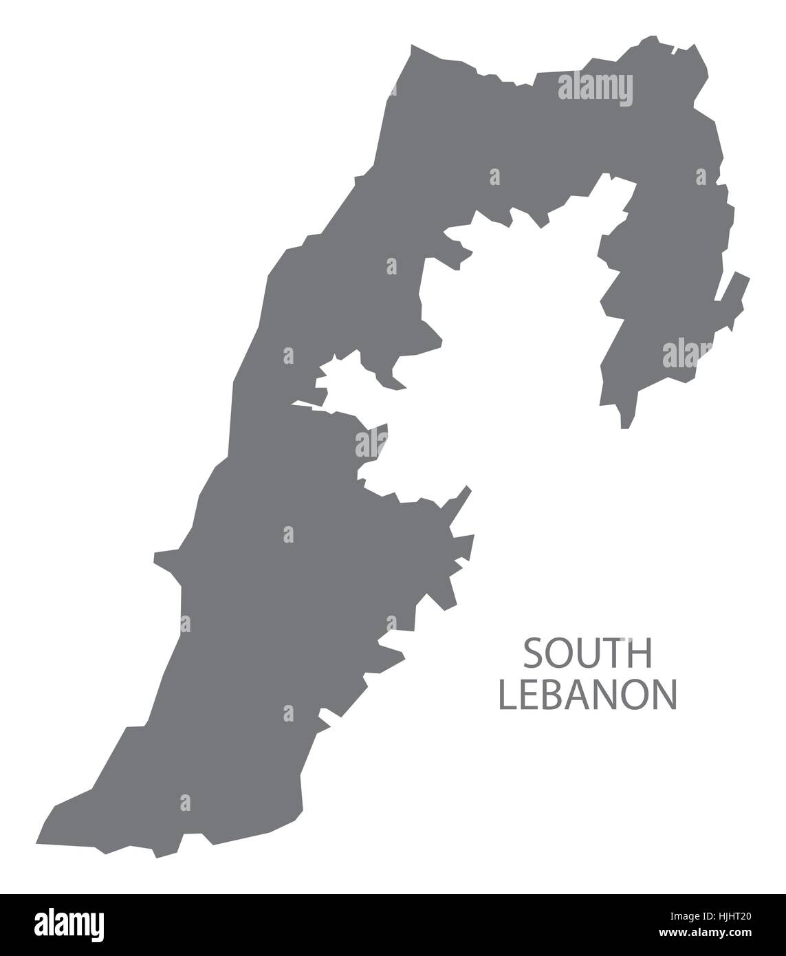 Carte du Liban du Sud en gris Image Vectorielle Stock - Alamy