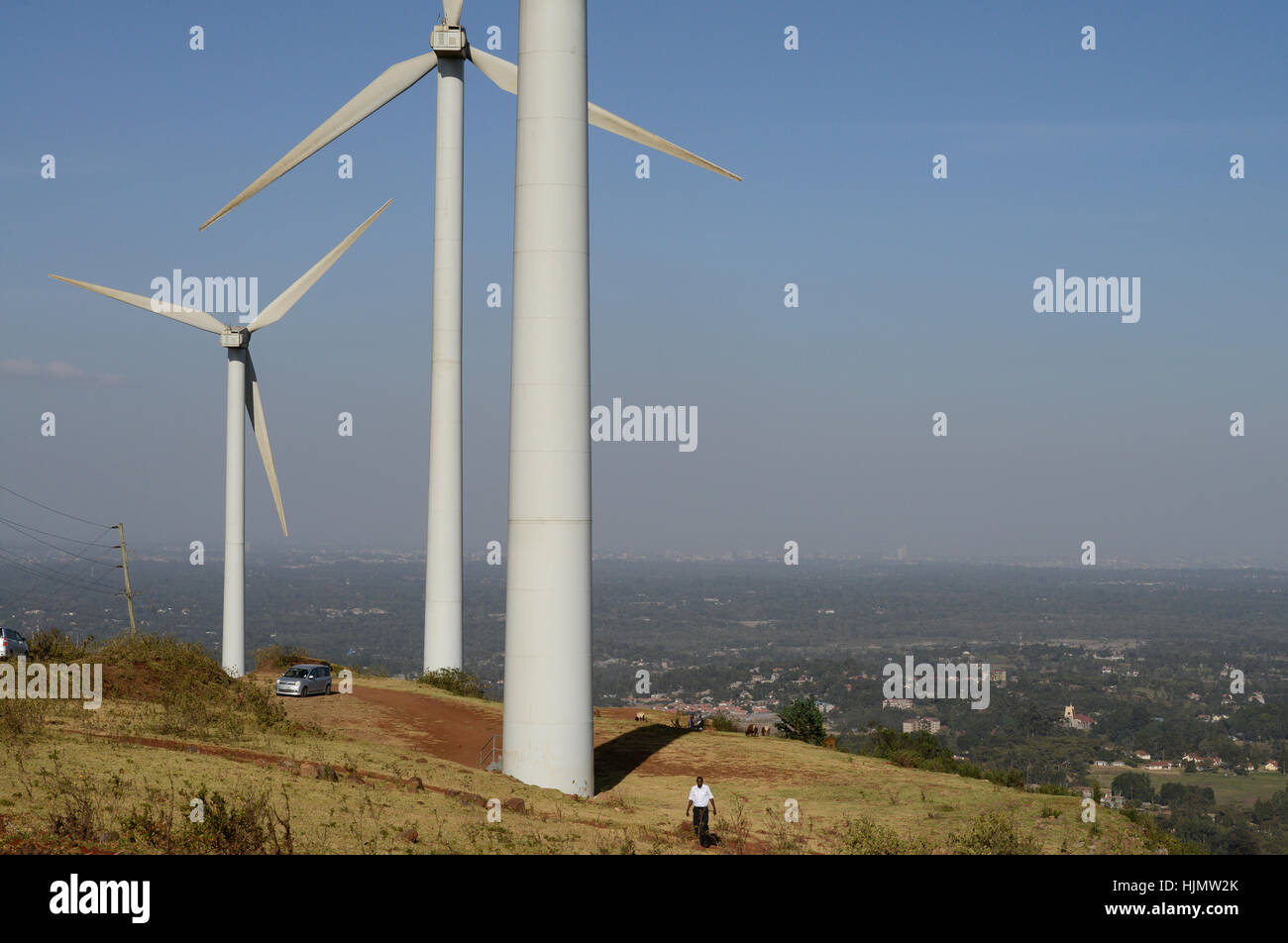 KENYA, Nairobi, Ngong Hills, 25,5 MW Wind Power Station avec Vestas et ...