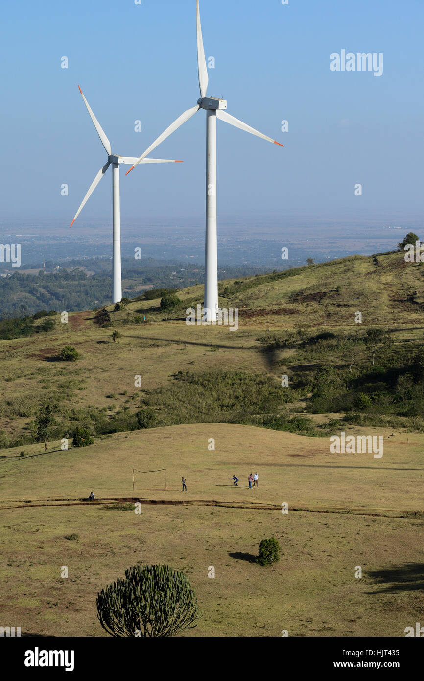 KENYA, Nairobi, Ngong Hills, 25,5 MW Wind Power Station avec Vestas et ...