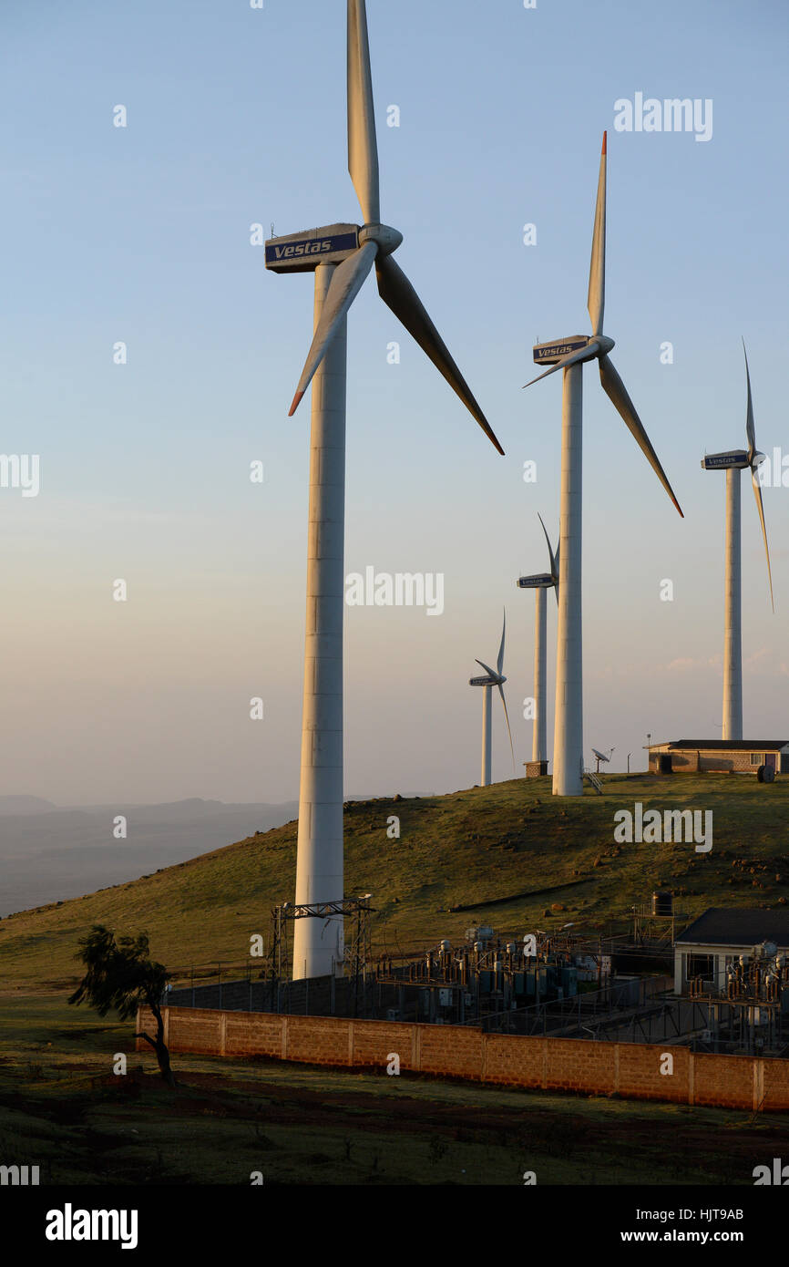 KENYA, Nairobi, Ngong Hills, 25,5 MW Wind Power Station avec Vestas et ...
