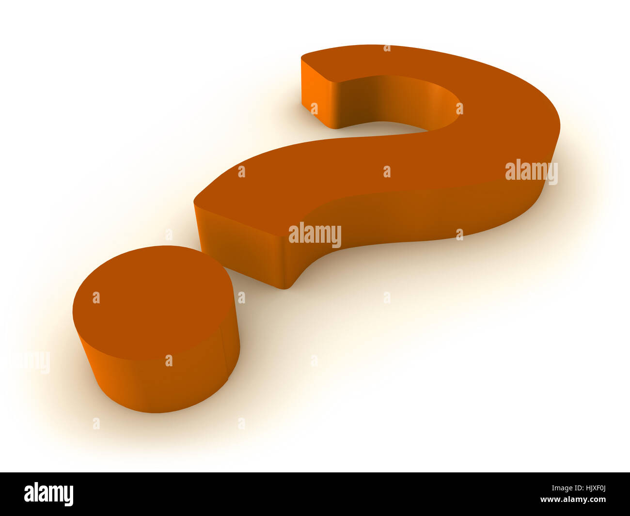 3D Point d'interrogation orange sur fond blanc Photo Stock - Alamy