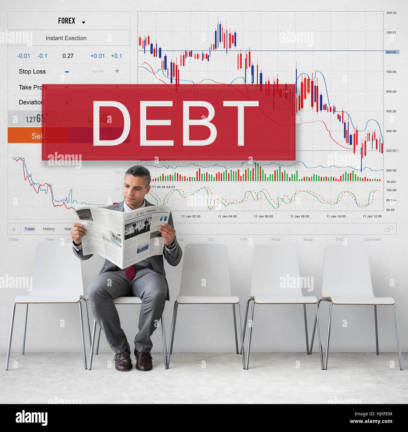 Tableau de la dette schéma graphique Concept Photo Stock - Alamy