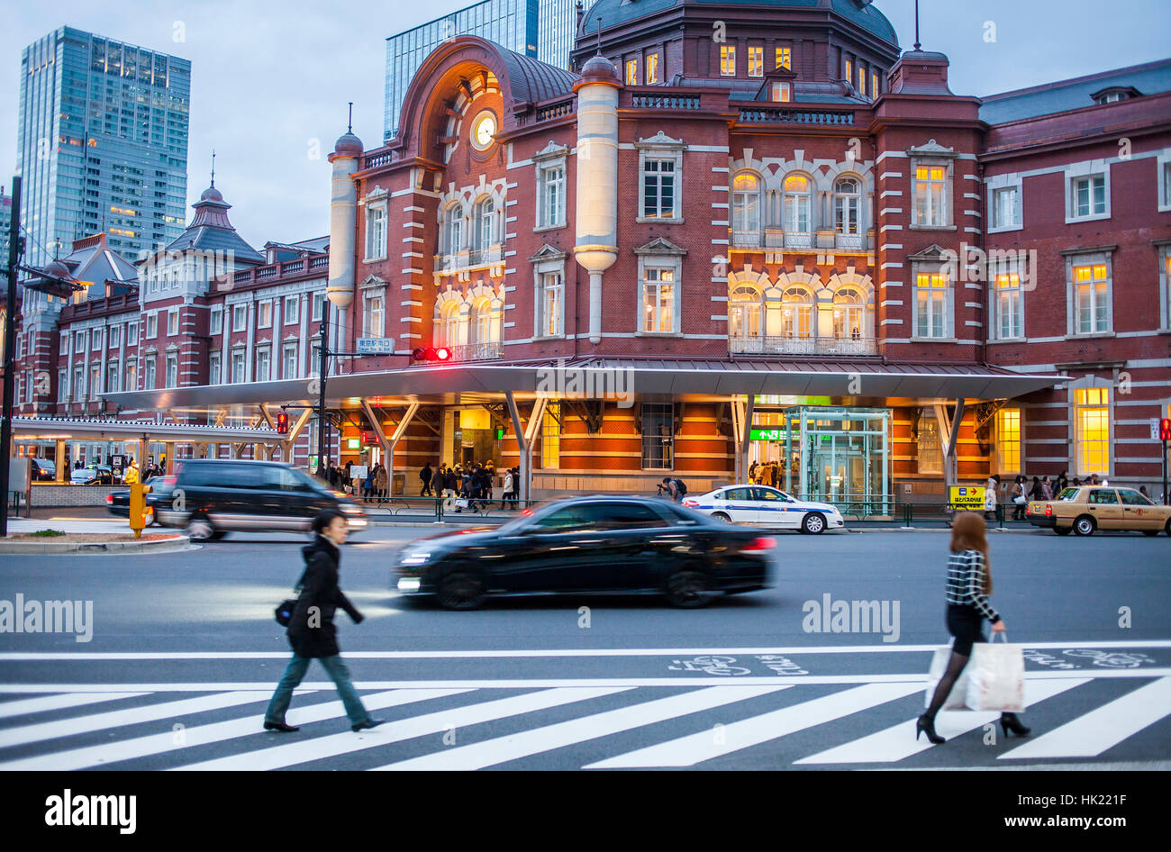 Paysage urbain, avant, façade, la gare de Tokyo, Marunouchi, Tokyo ...