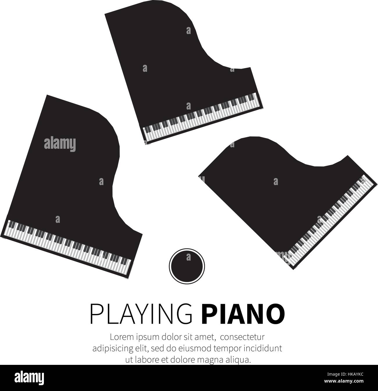 Grand piano et une chaise. Instrument de musique. Vector illustration ...