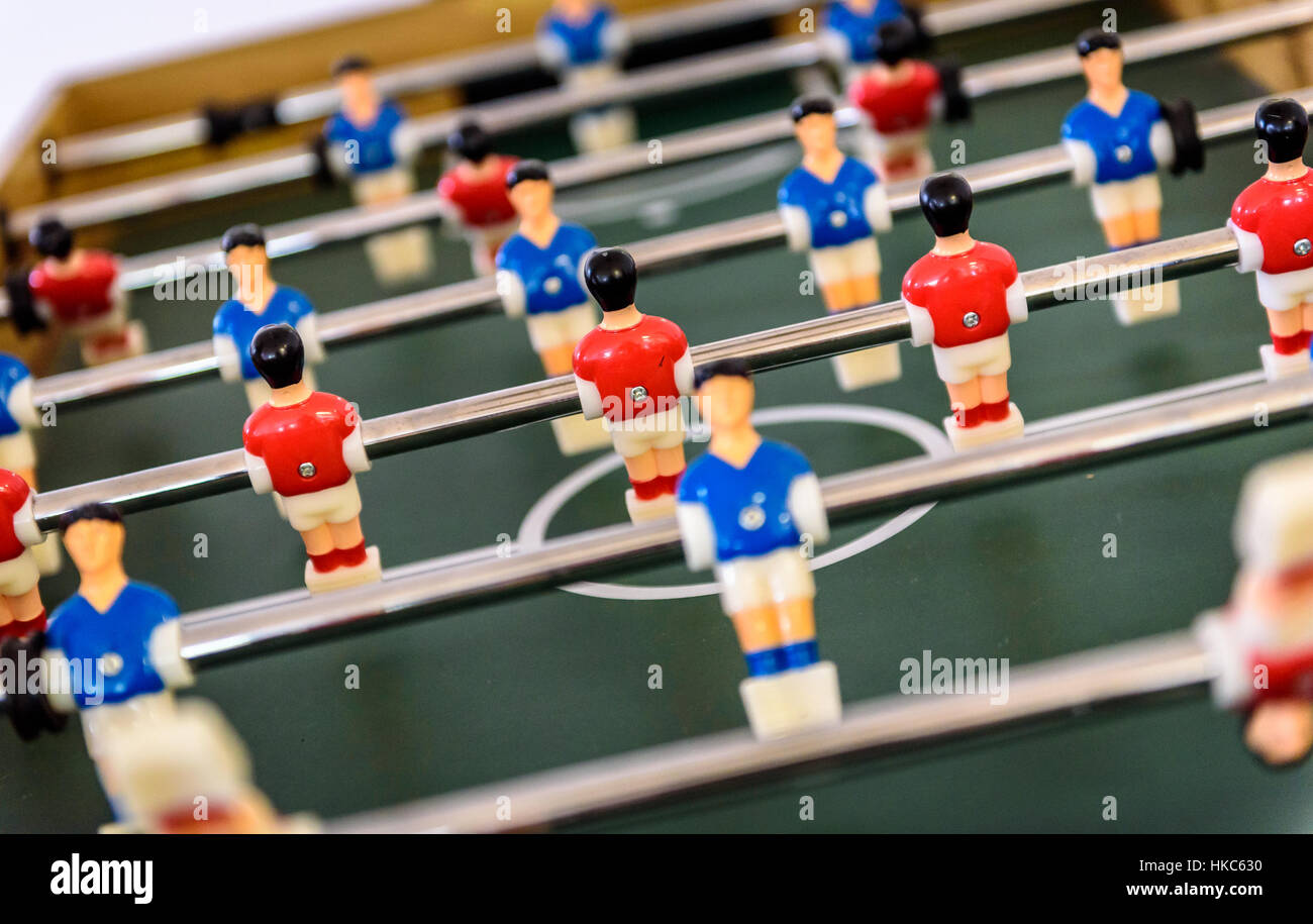 Close up of baby foot Baby-foot jeu de chiffres. Jeu de Football Kicker ...