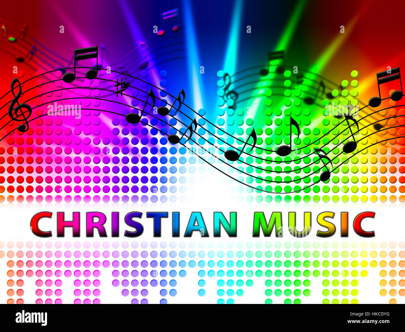Notes de musique chrétienne montre design acoustique et bandes son ...