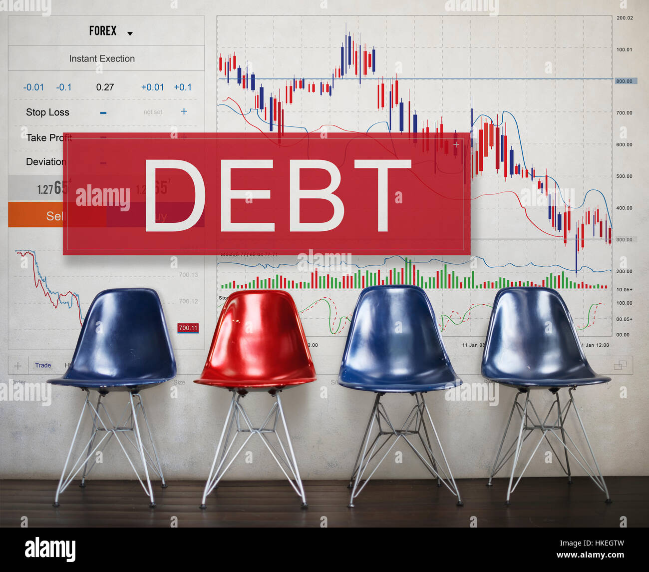 Tableau de la dette schéma graphique Concept Photo Stock - Alamy