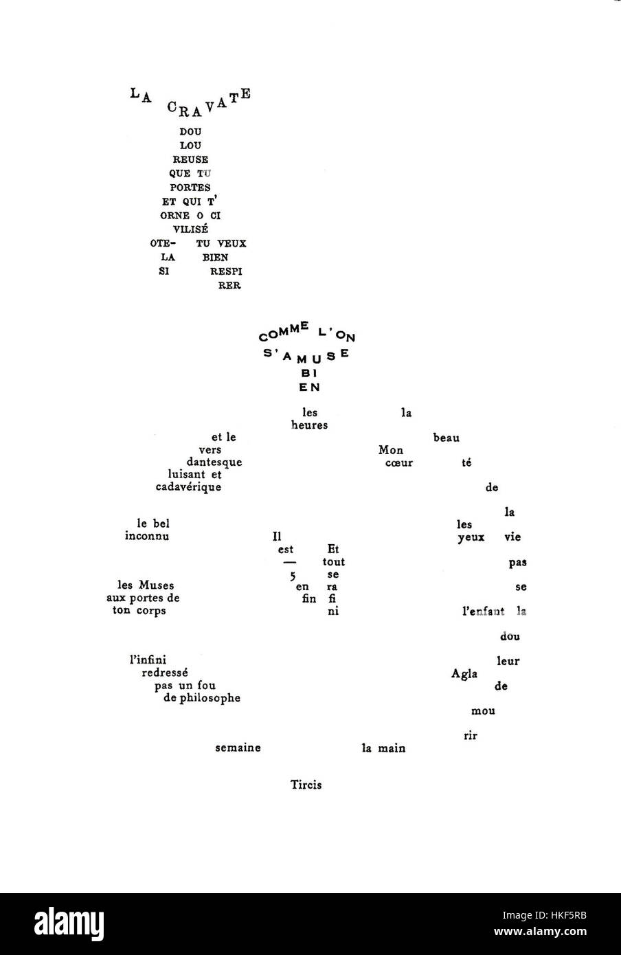 Guillaume apollinaire calligramme Banque de photographies et d’images à ...