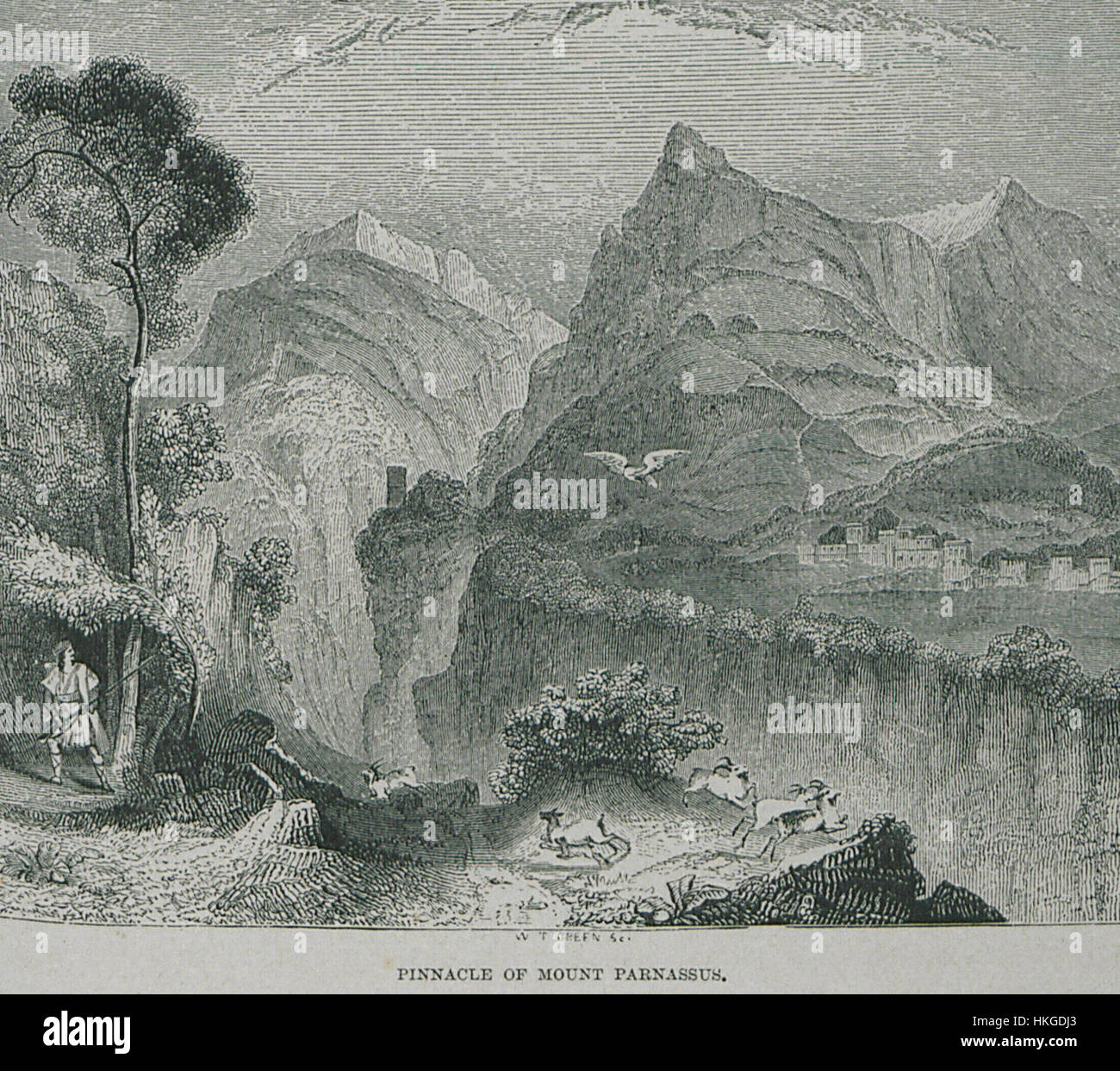 *Pinnacle du mont Parnasse*, peint par Christopher Wordsworth en 1882 ...