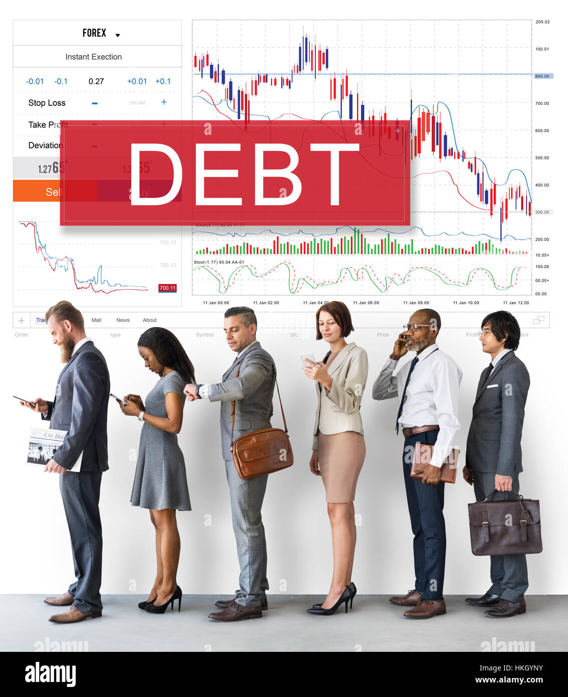 Tableau de la dette schéma graphique Concept Photo Stock - Alamy