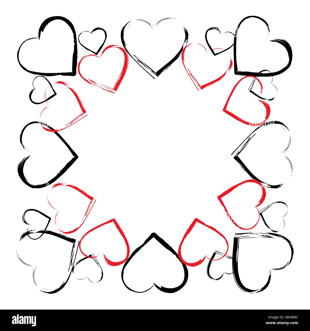 Pink love hearts background border frame backdrop Banque de ...