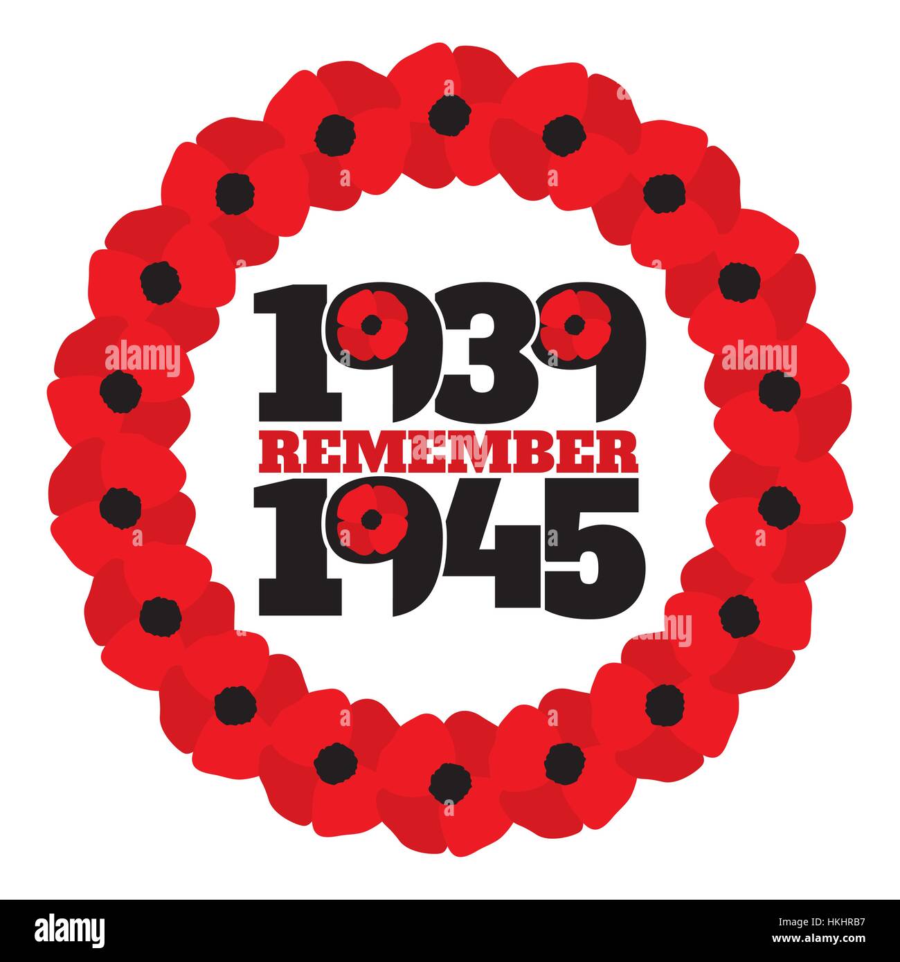 La Seconde Guerre mondiale, symbole commémoratif avec les dates, les ...