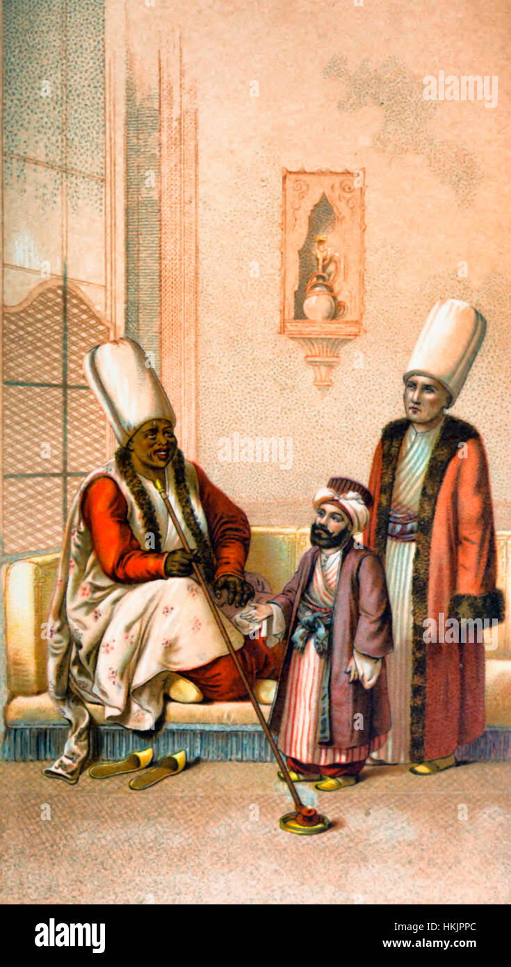 Le chef d'eunuques noirs, Nain, et chef de la eunuques blancs, vers ...