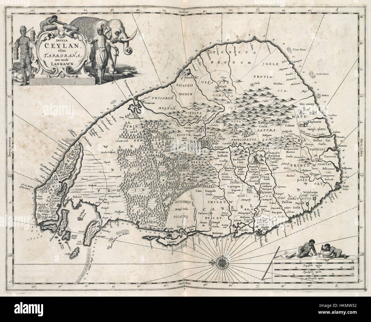 L'AMH-6954-KB Carte de l'île de Ceylan Photo Stock - Alamy