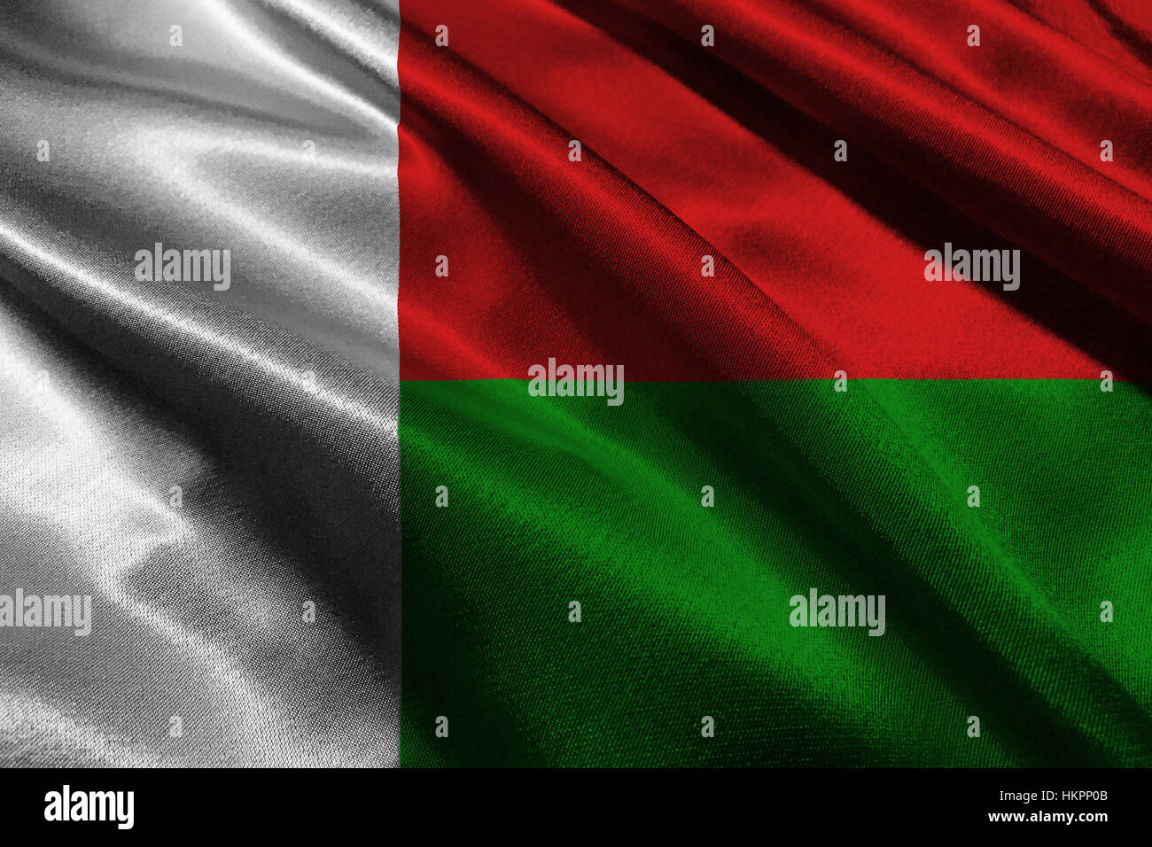 Madagascar flag 3D illustration, symbole du drapeau Madagascar simple ...