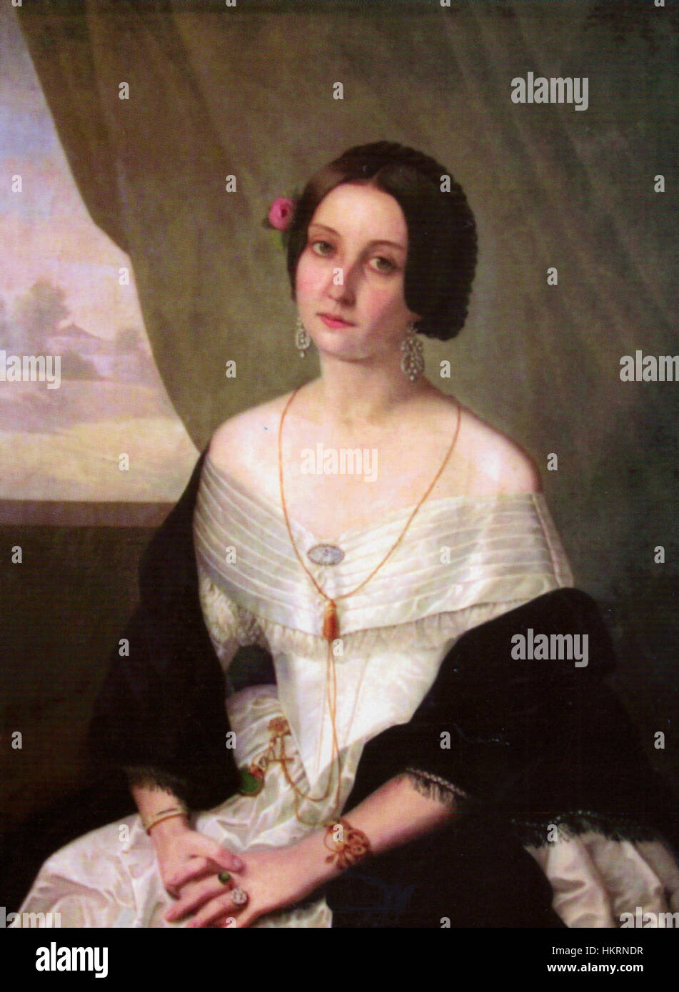 Portrait de l'artiste roumain Constantin Lecca, représentant une femme ...