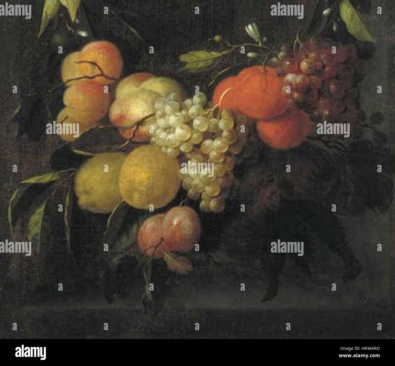 *Garland of fruit* de Jan Pauwel Gillemans (I) est une peinture de nature morte mettant en ...