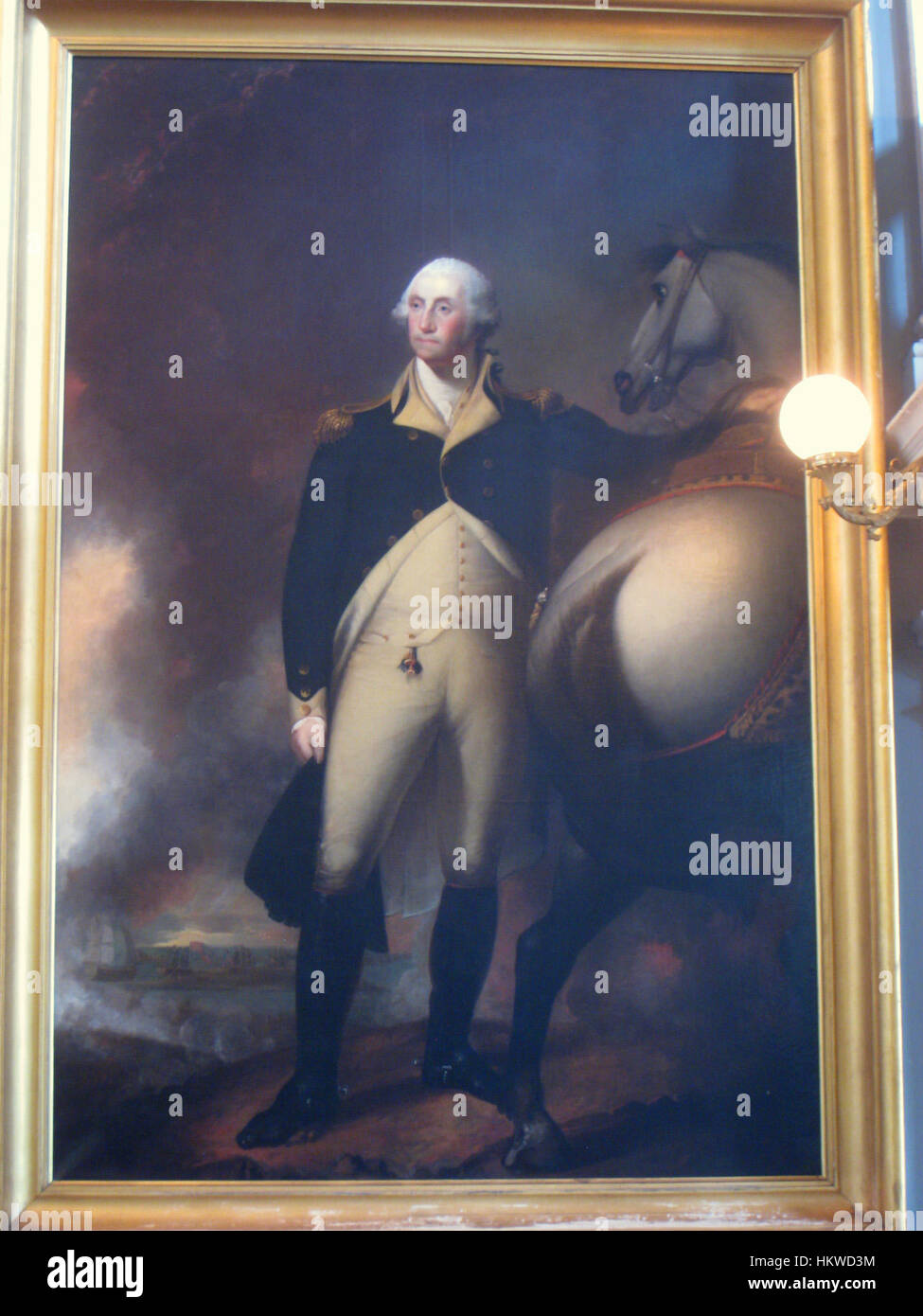 Ce portrait de George Washington, copie du célèbre tableau de Gilbert ...