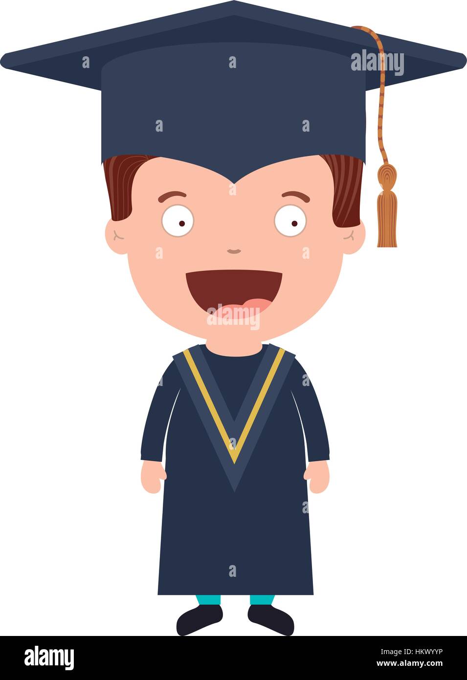 Boy student wearing graduation cap Banque d'images vectorielles - Alamy
