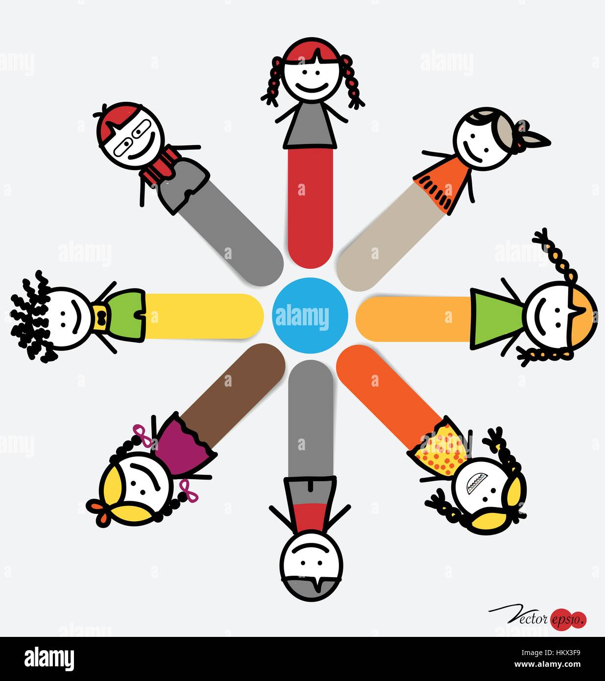 Happy Cute cartoon kids, les notes. Vector illustration Image ...