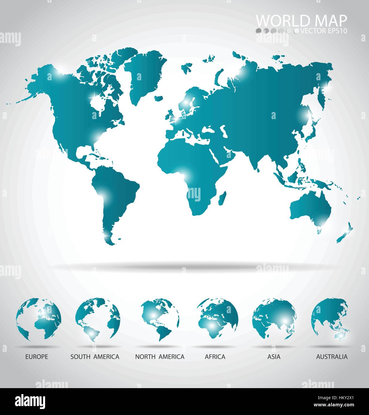 Carte du monde moderne et des globes, vector illustration Image ...