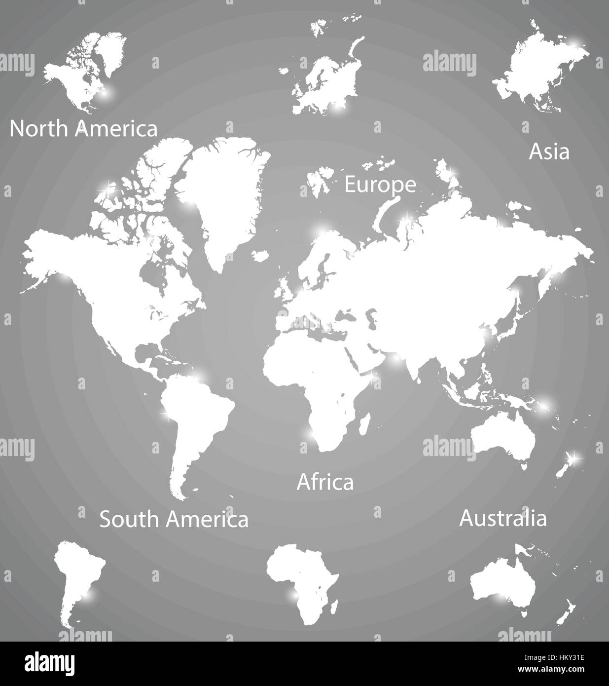 Carte du monde moderne et des globes, vector illustration Image ...
