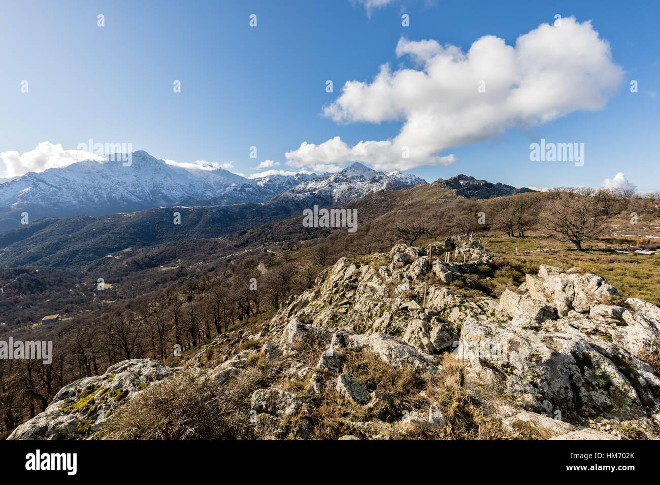 View of San Parteo vue depuis le Col de Battaglia en Balagne de Corse ...