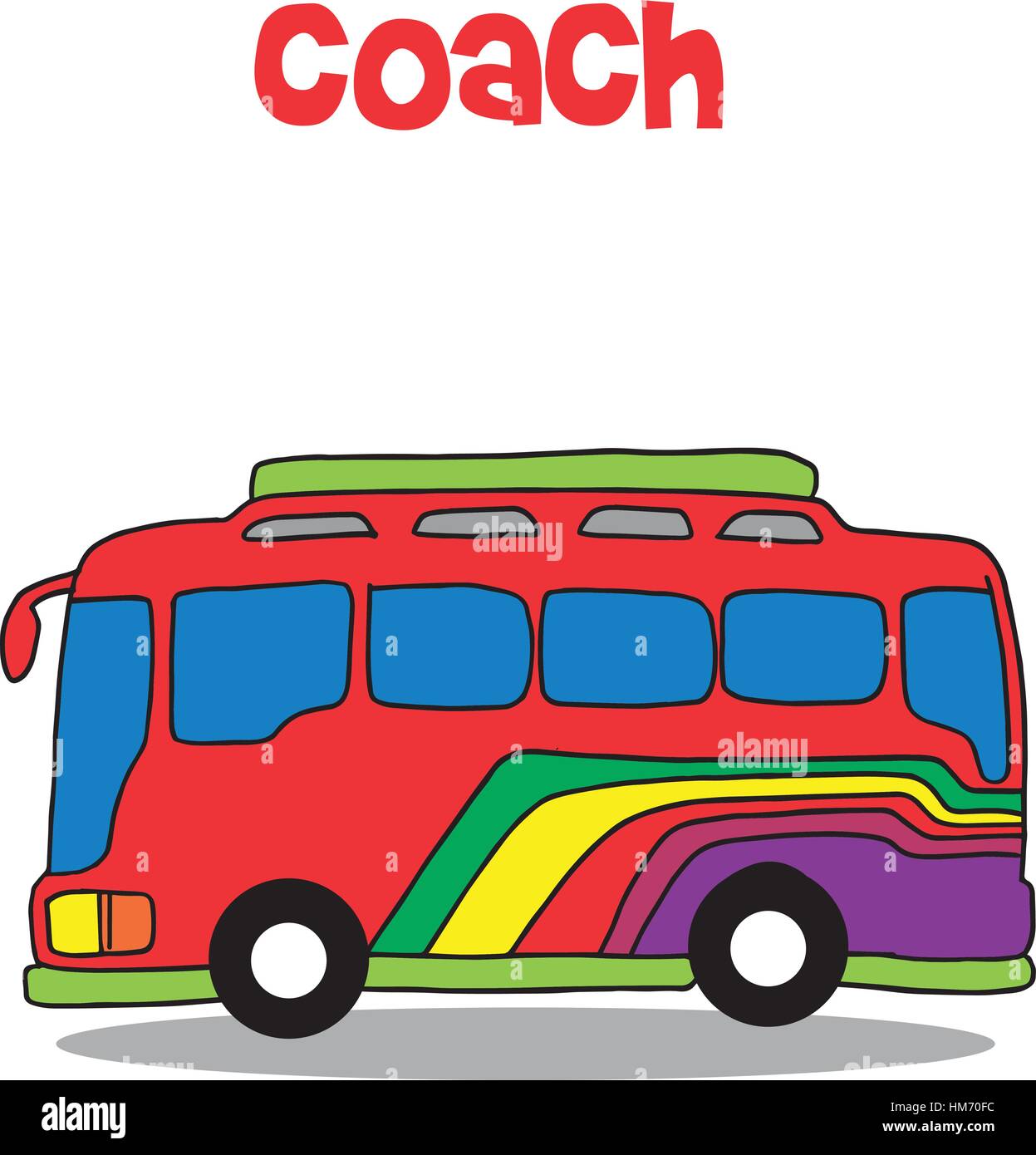Coach bus cartoon vector art Image Vectorielle Stock - Alamy
