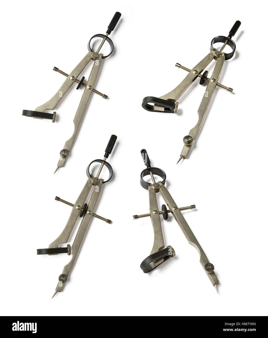 Compas de dessin sur fond blanc sans ombre portée Photo Stock - Alamy