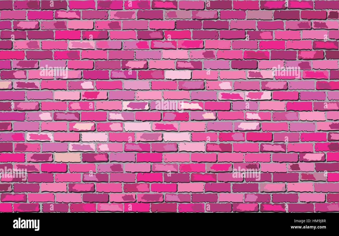 Pink brick wall background Banque d'images vectorielles - Alamy