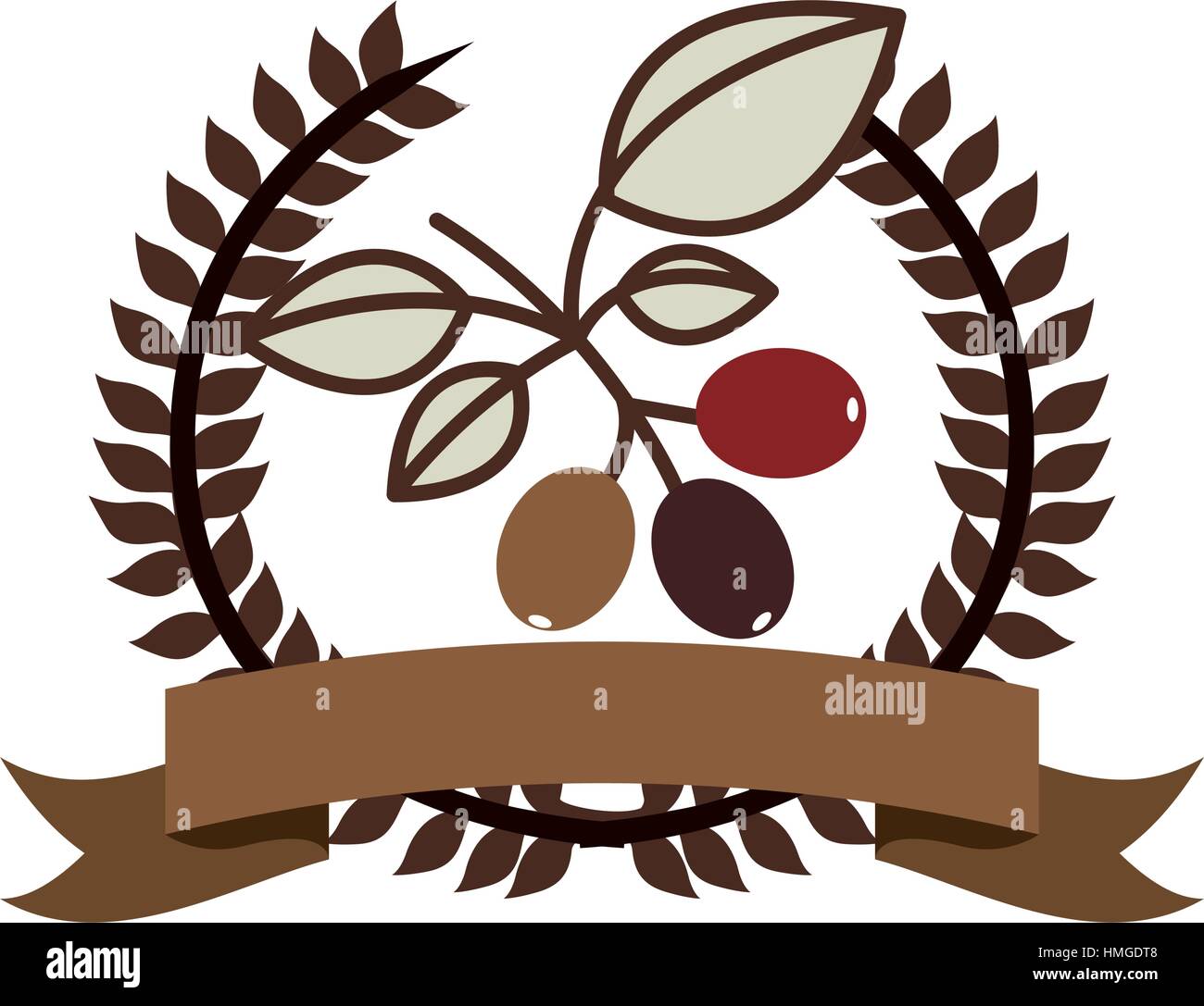 Olive Tree Vector Vectors Banque d'image et photos - Alamy