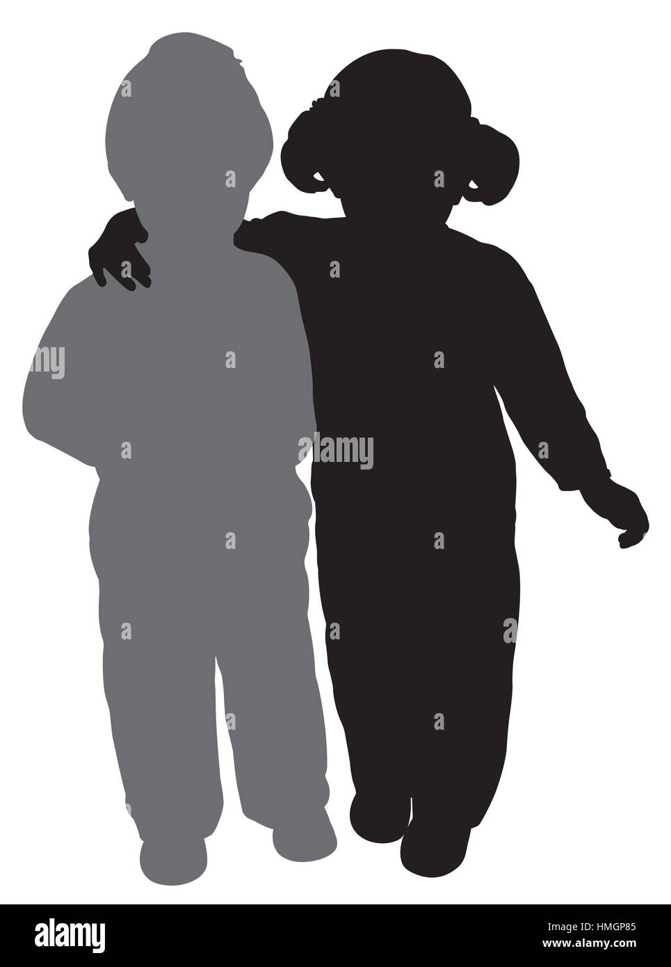 Silhouette Frère Et Soeur Banque Dimages Vectorielles Alamy