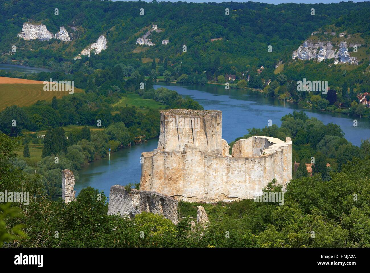Meander seine river galliard castle Banque de photographies et d’images ...