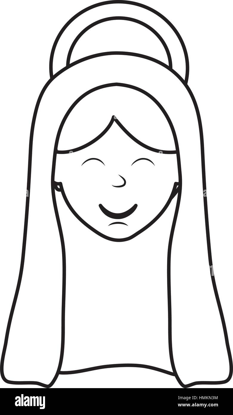 Sainte Vierge Marie icône cartoon vector illustration graphic design ...