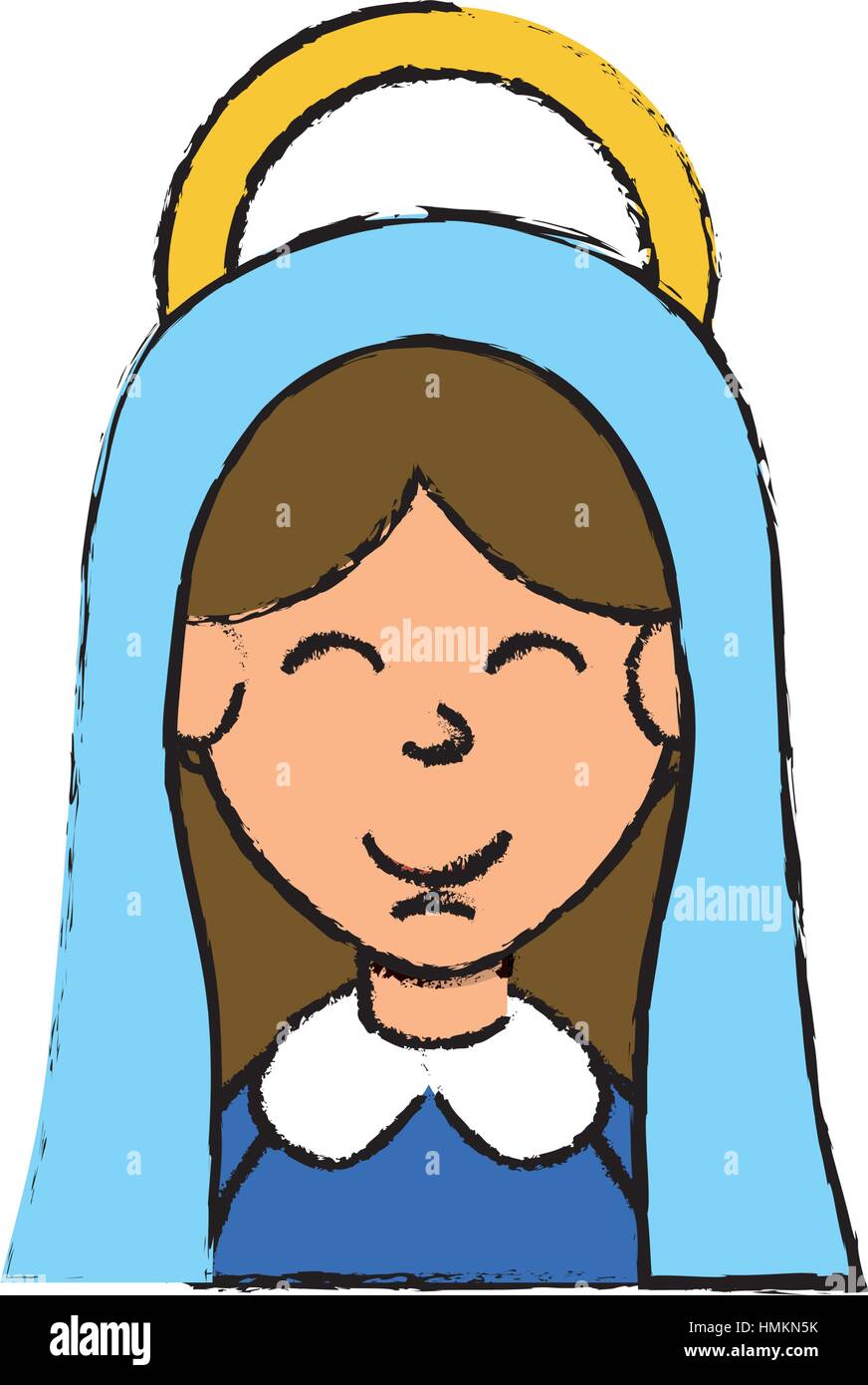 Sainte Vierge Marie icône cartoon vector illustration graphic design ...