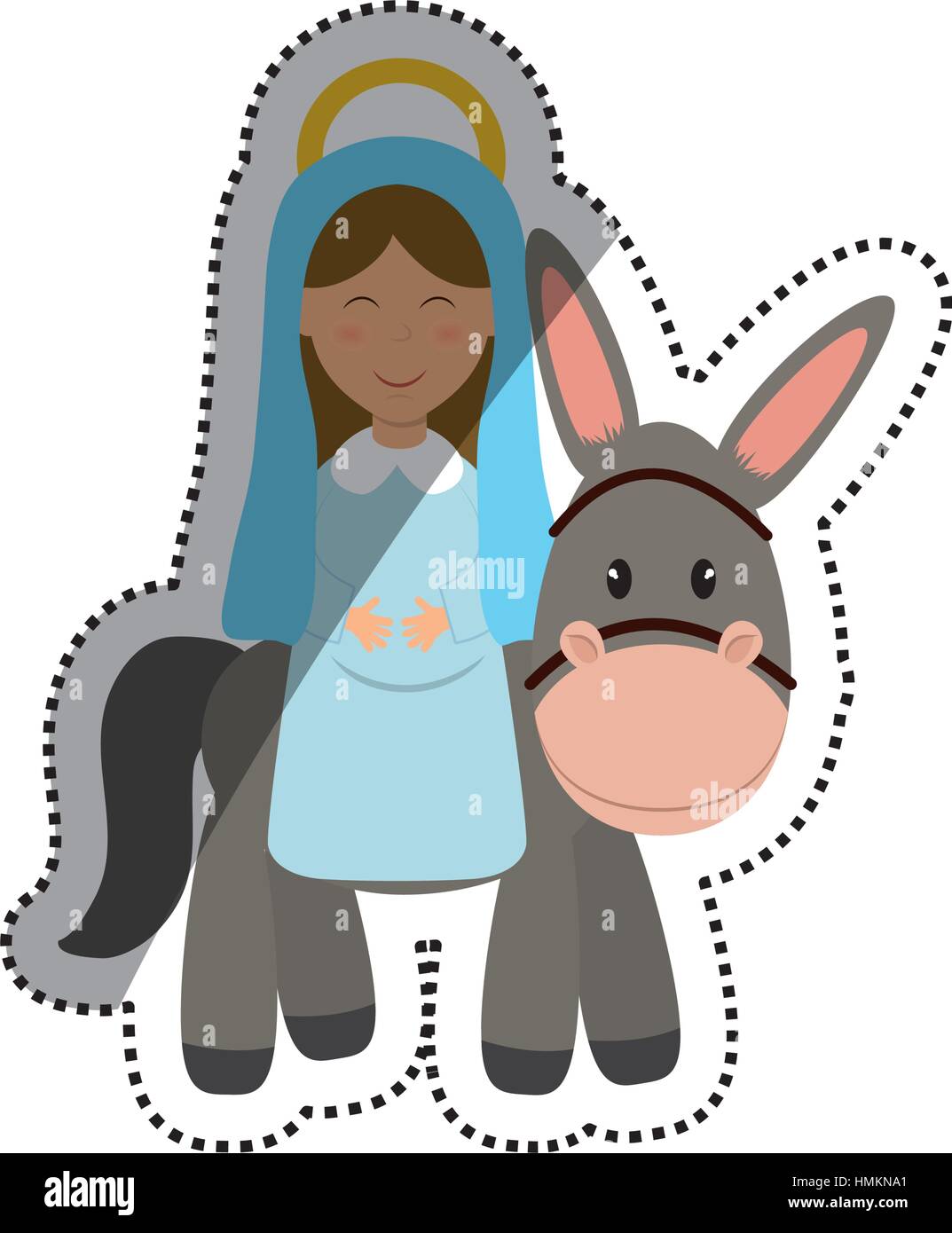 Sainte Vierge Marie icône cartoon vector illustration graphic design ...