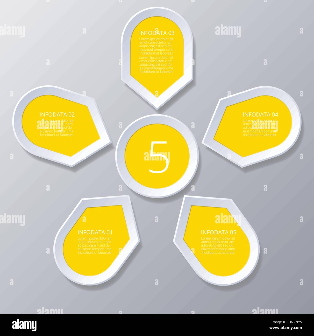 Processus cyclique graphique Infographie Points jaunes disposées en ...